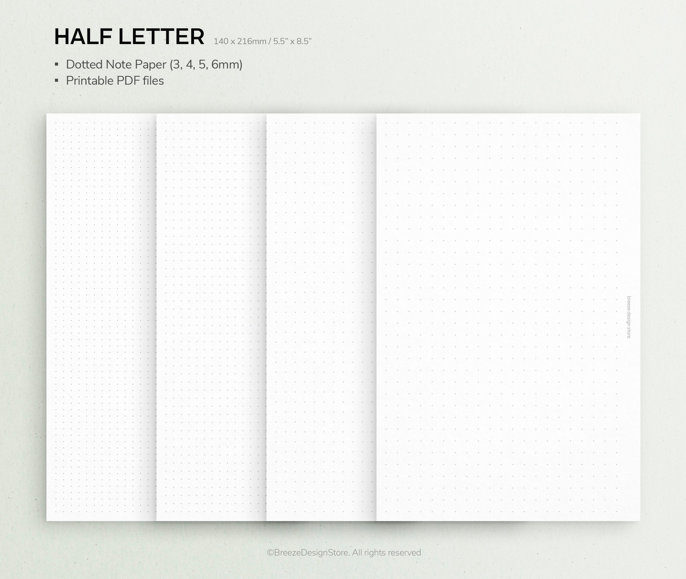 Note Paper Bundle Printable Half Letter Paper Bundle Note - Etsy