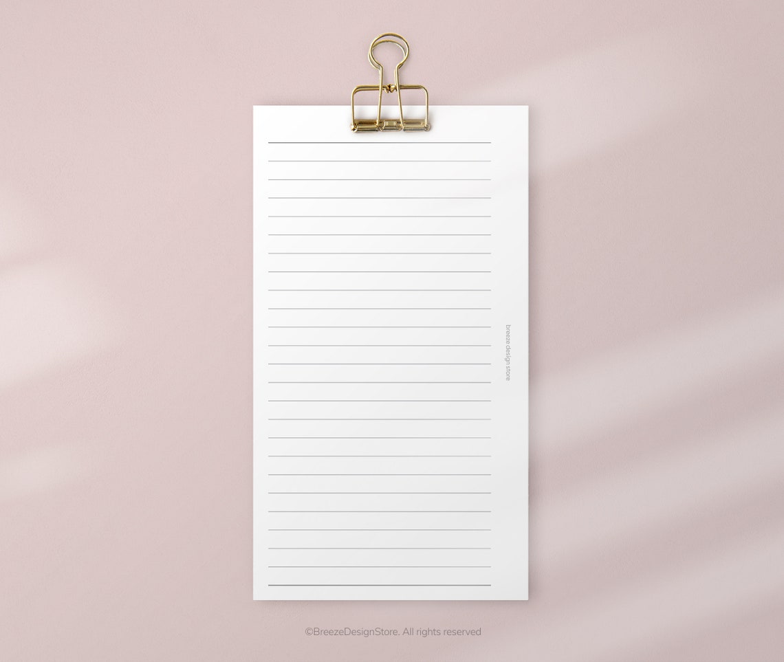 Lined Note Paper Printable Personal Lined Paper, Lined Notes, Writing ...