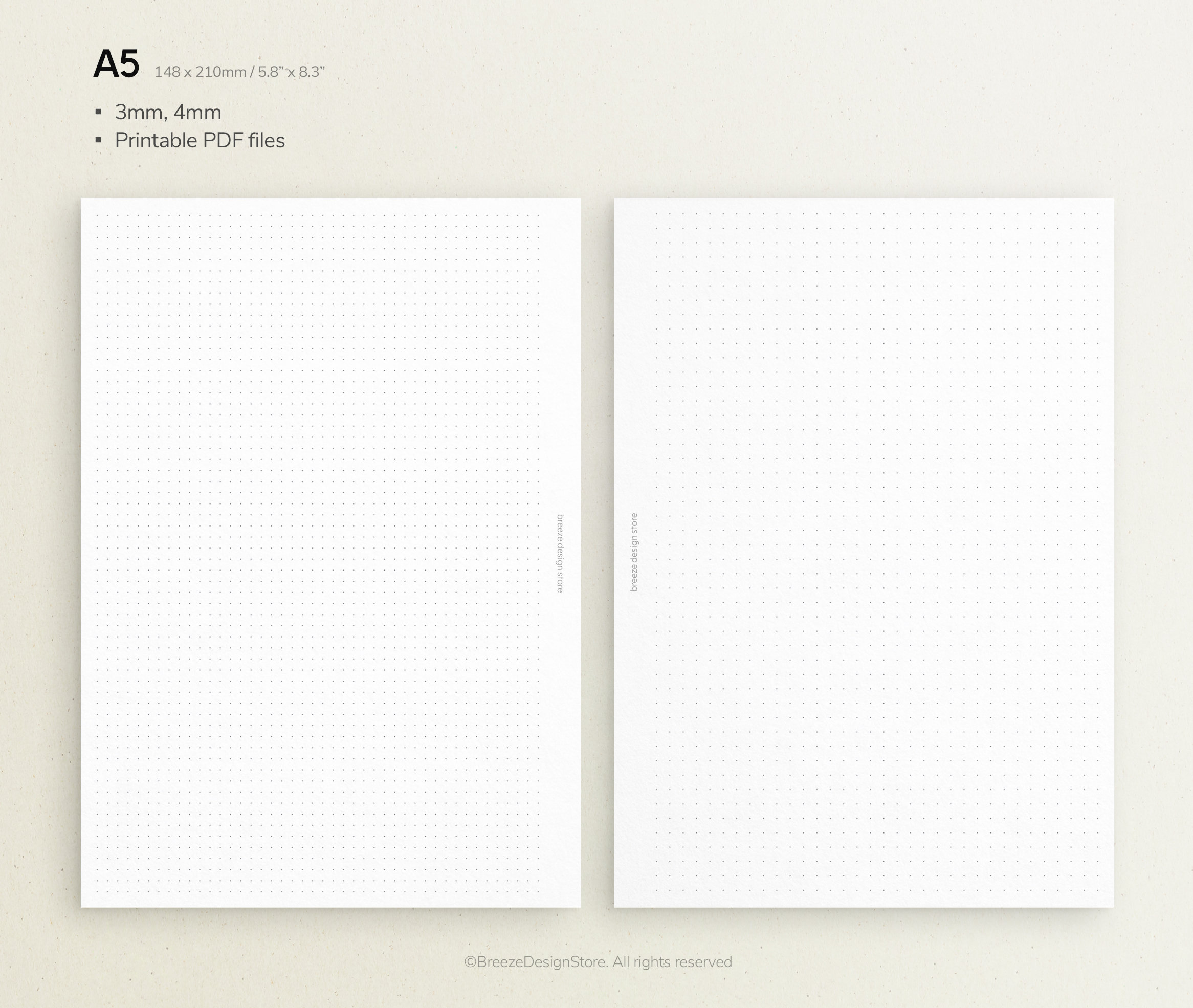 Dotted Note Paper Printable | A5 Dotted Paper, Dotted Notes, Writing ...