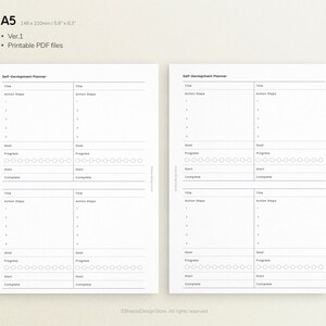 Self-development Planner Printable | A5 Self-development Planner ...