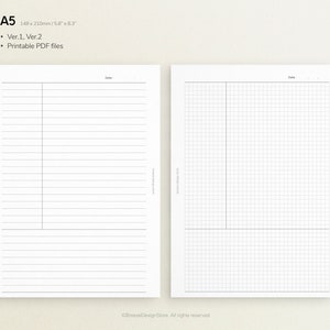 Cornell Note Paper Printable | A5 Cornell Paper, Cornell Notes, Writing ...