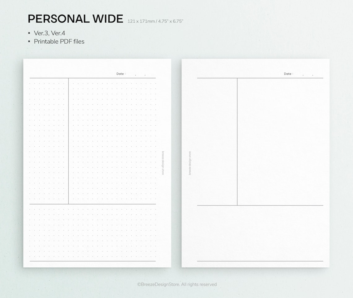 Cornell Note Paper Printable Personal Wide Cornell Paper, Cornell Notes ...
