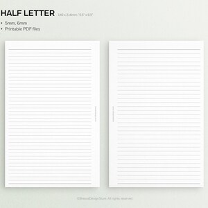 Lined Note Paper Printable | Half Letter Lined Paper, Lined Notes ...