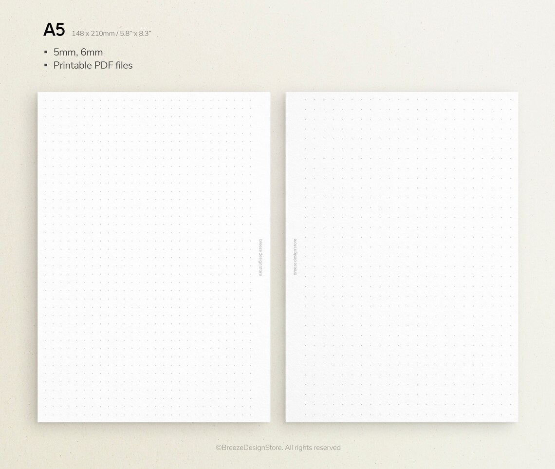 Dotted Note Paper Printable | A5 Dotted Paper, Dotted Notes, Writing ...