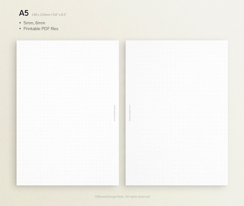 Dotted Note Paper Printable | A5 Dotted Paper, Dotted Notes, Writing ...