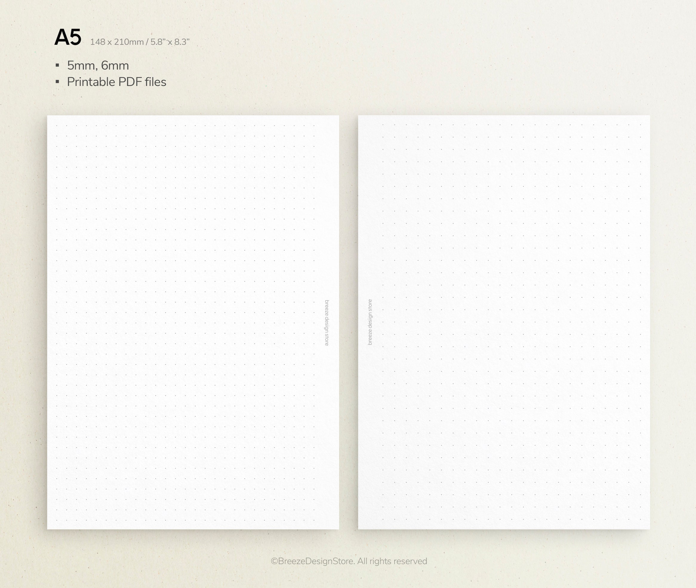 Dotted Note Paper Printable | A5 Dotted Paper, Dotted Notes, Writing ...