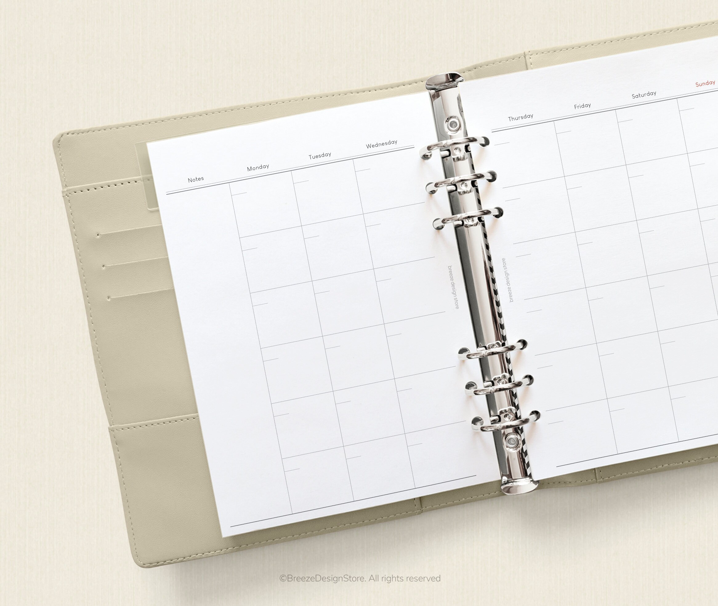Undated Monthly Planner Printable A5 Monthly Printable, Month on Two ...