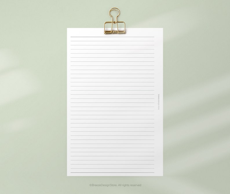 Lined Note Paper Printable | Half Letter Lined Paper, Lined Notes ...