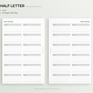 30 Day Habit Tracker Printable Half Letter Habit Tracker, Goal Tracker ...
