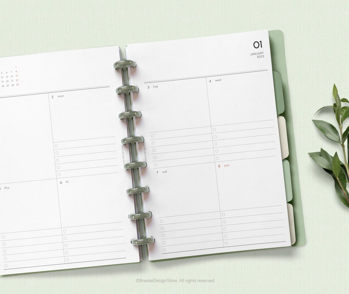 2023 Weekly Planner Printable Half Letter Weekly Printable, Dated ...