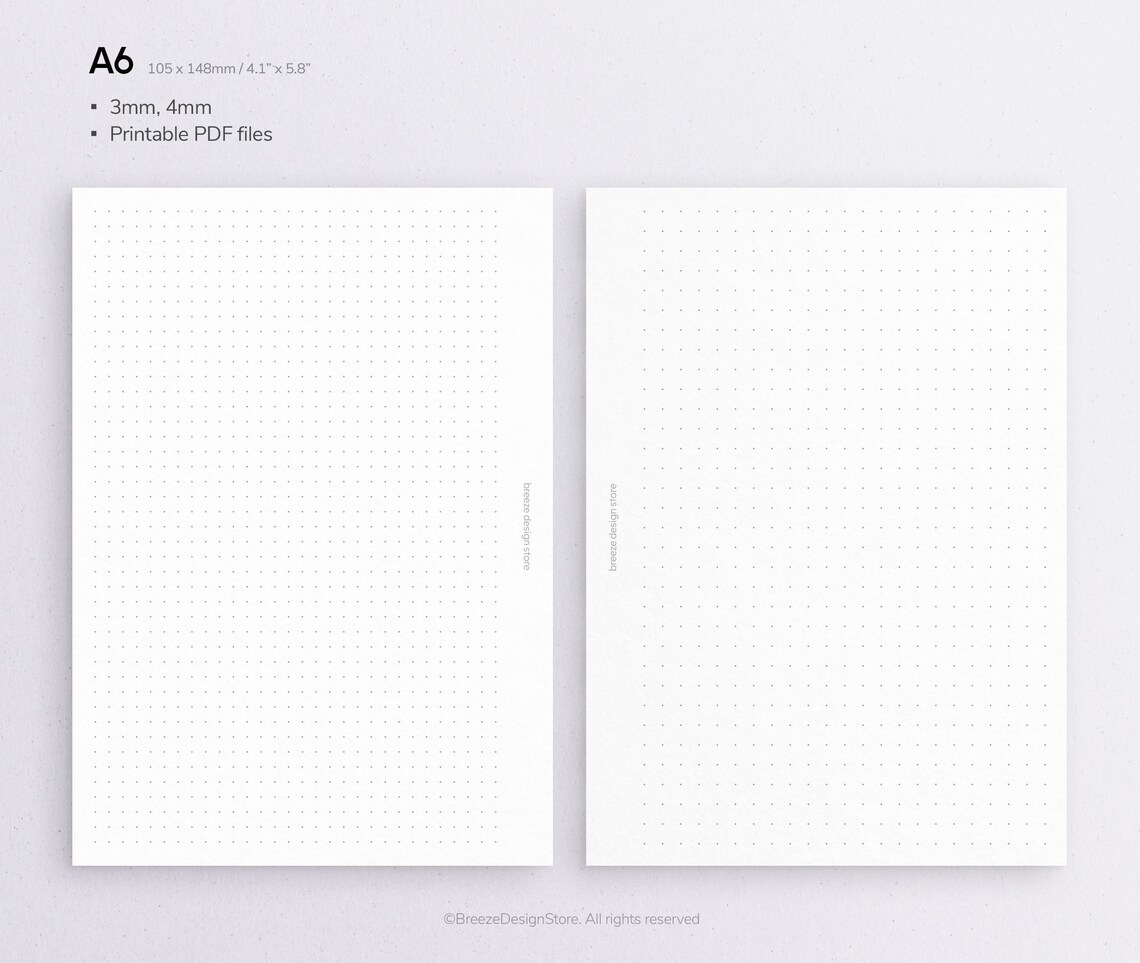 Dotted Note Paper Printable A6 Dotted Paper, Dotted Notes, Writing ...