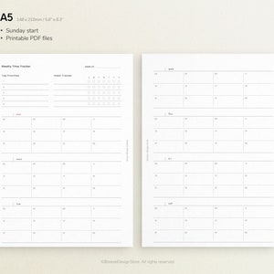 Undated Weekly Time Tracker Printable A5 Weekly Printable, With Top ...