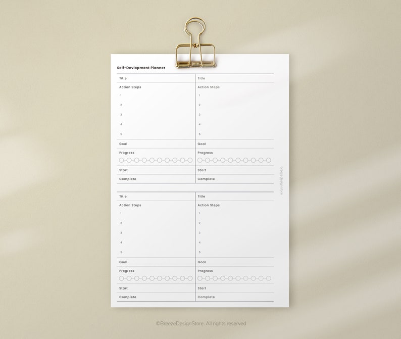 Self-development Planner Printable A5 Self-development Planner ...