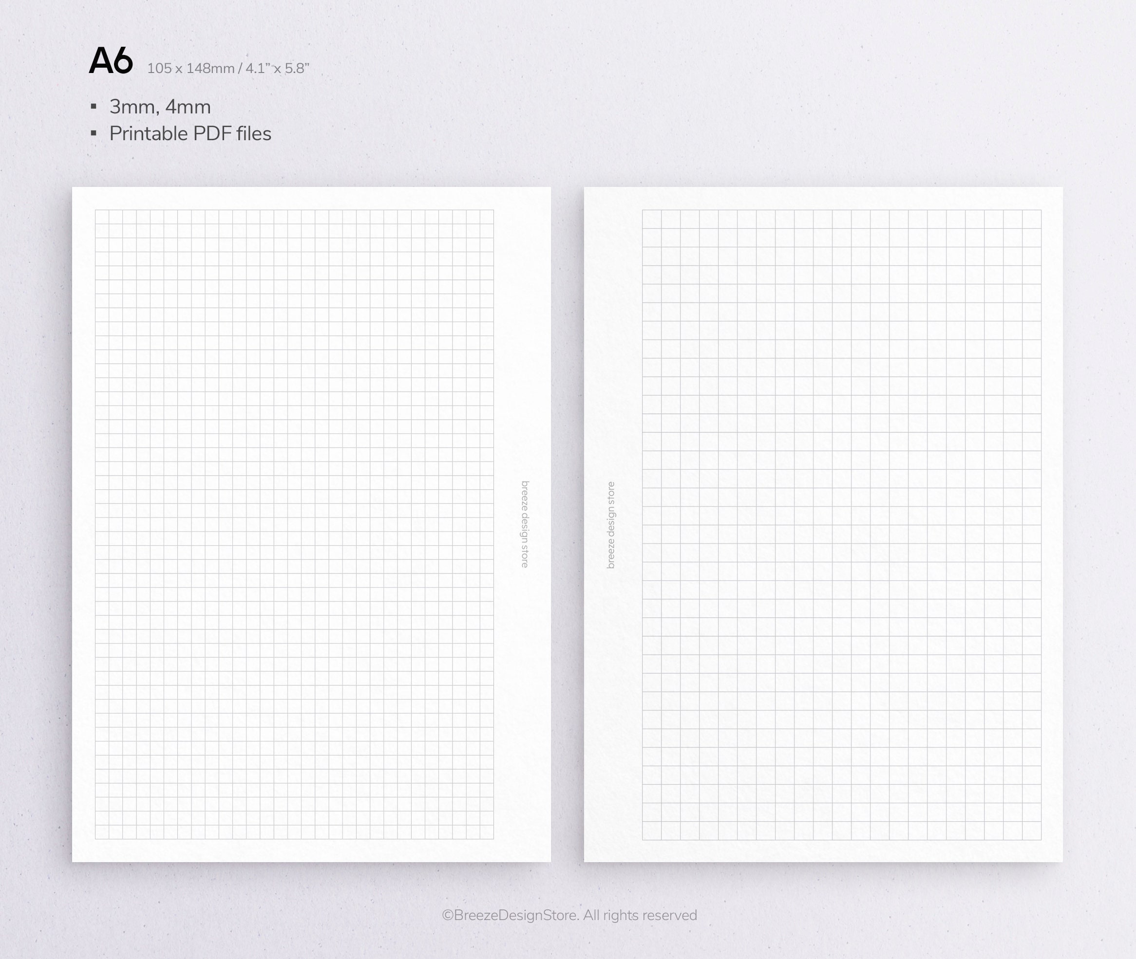 Grid Note Paper Printable | A6 Grid Paper, Grid Notes, Writing Paper ...