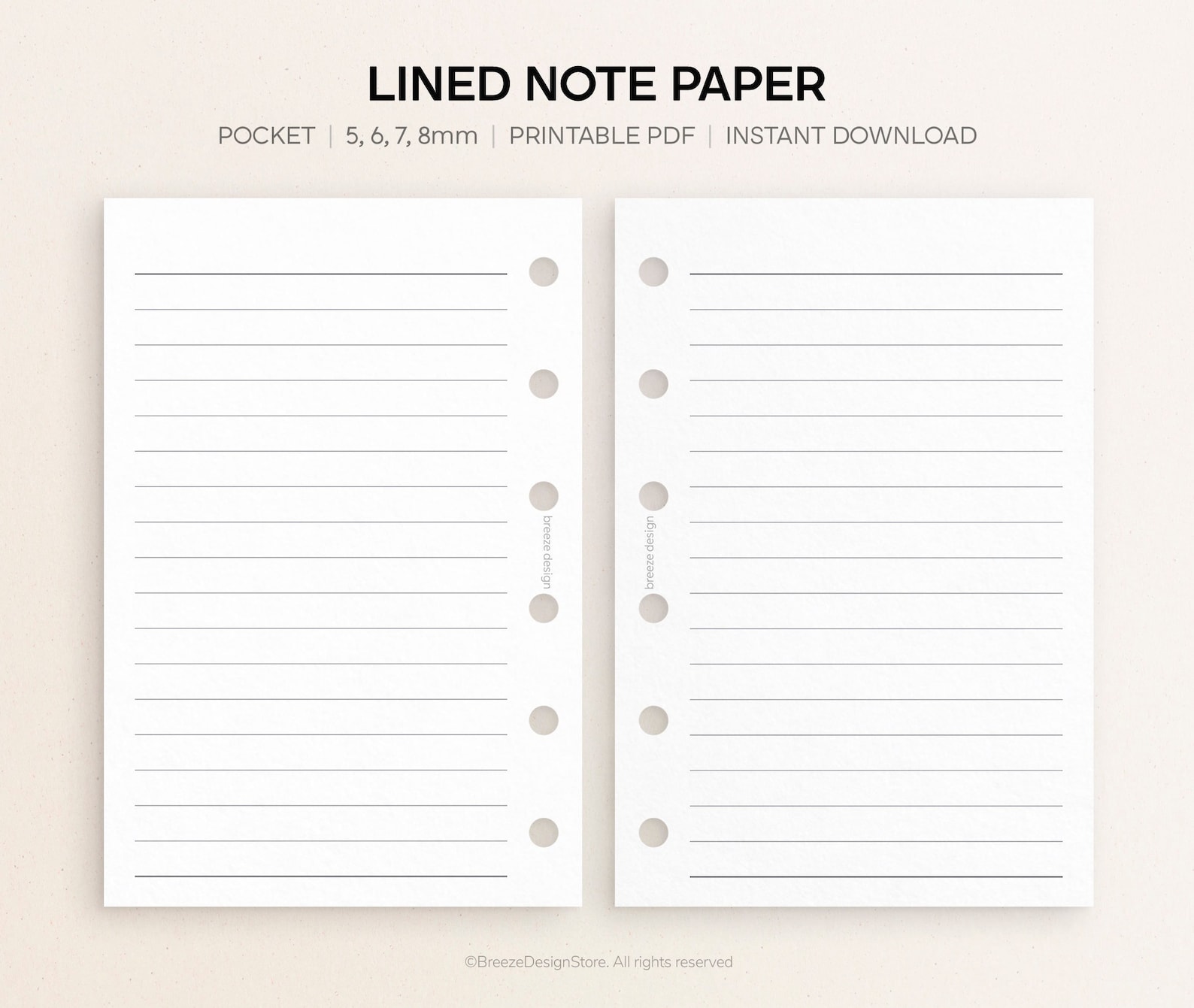 Lined Note Paper Printable | Pocket Lined Paper, Lined Notes, Writing ...