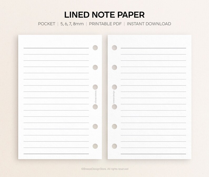 Lined Note Paper Printable | Pocket Lined Paper, Lined Notes, Writing ...