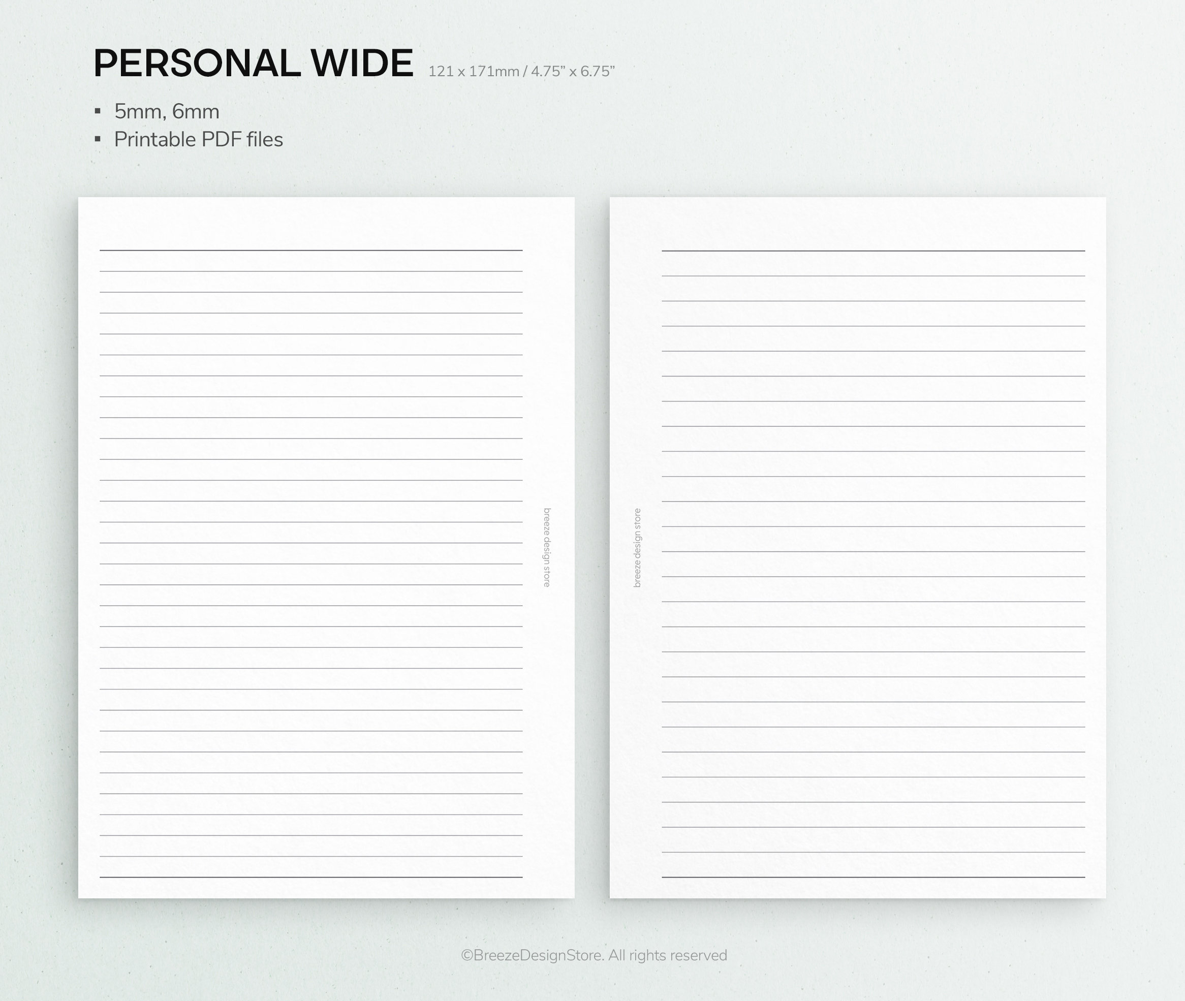 Lined Note Paper Printable | Personal Wide Lined Paper, Lined Notes ...