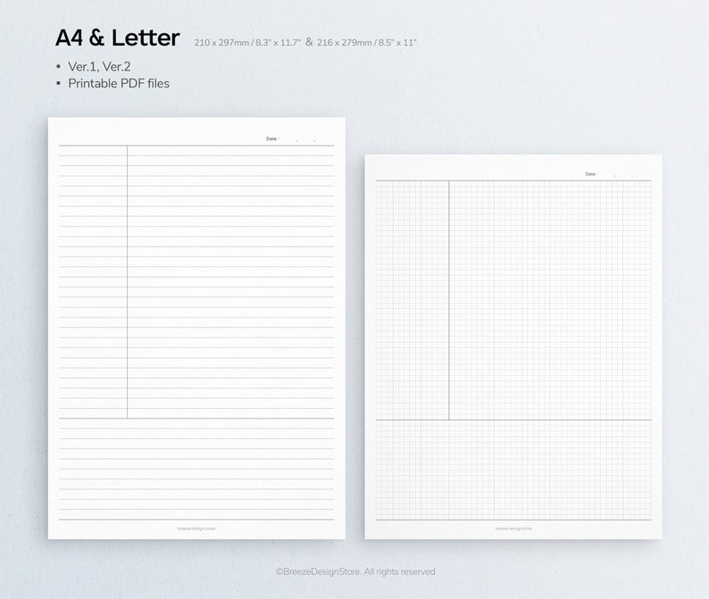 Cornell Note Paper Printable | A4&letter Cornell Paper, Cornell Notes ...