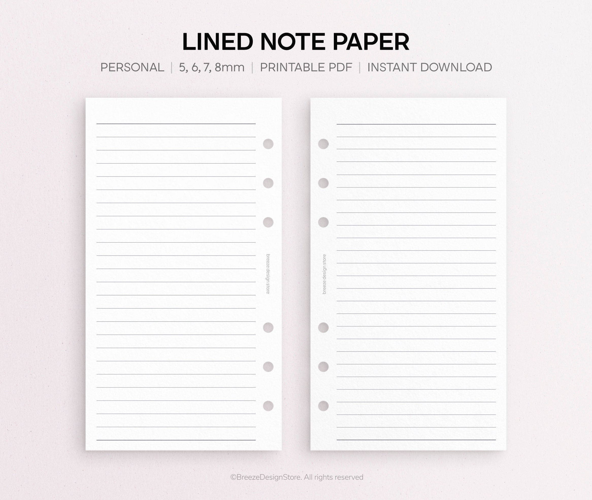 Lined Note Paper Printable | Personal Lined Paper, Lined Notes, Writing ...