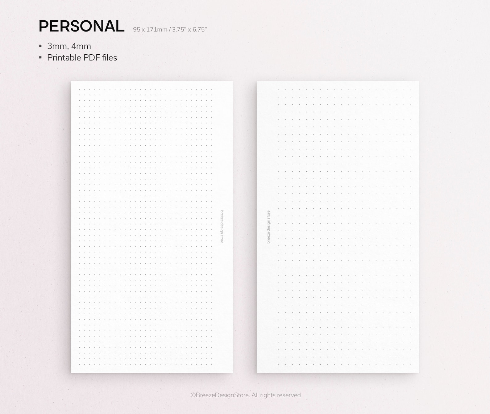 Dotted Note Paper Printable Personal Dotted Paper, Dotted Notes ...