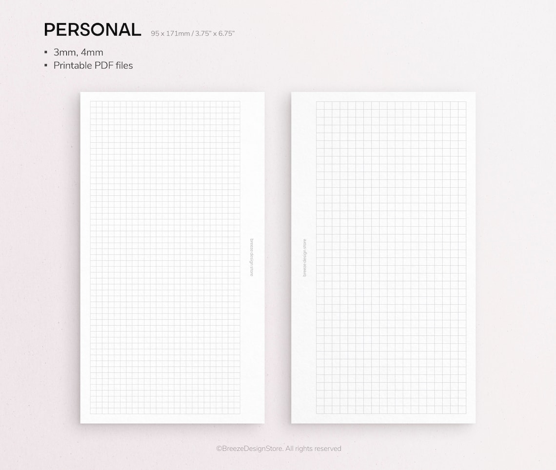 Grid Note Paper Printable Personal Grid Paper, Grid Notes, Writing ...