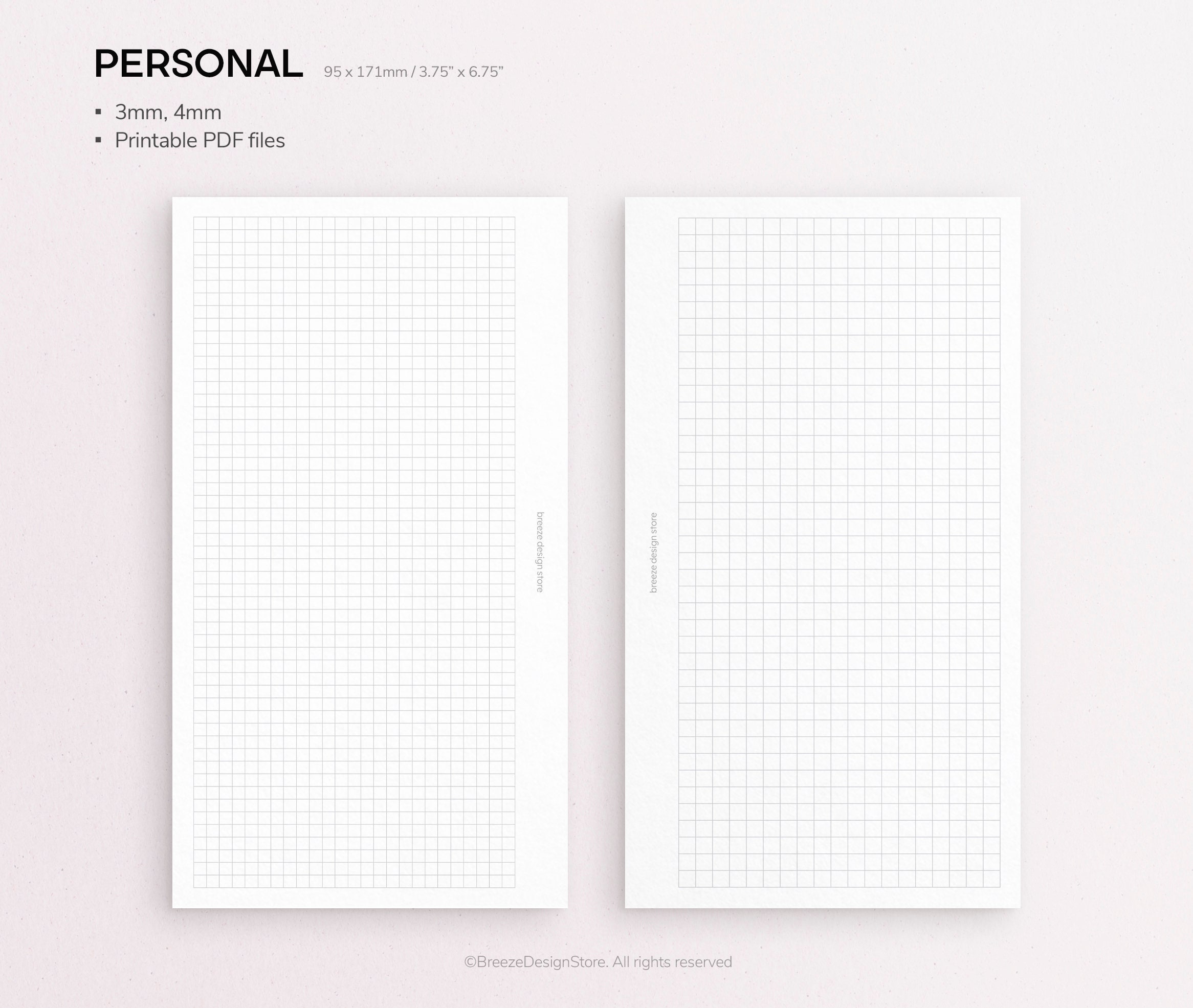 Grid Note Paper Printable Personal Grid Paper, Grid Notes, Writing ...