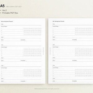 Self-development Planner Printable | A5 Self-development Planner ...