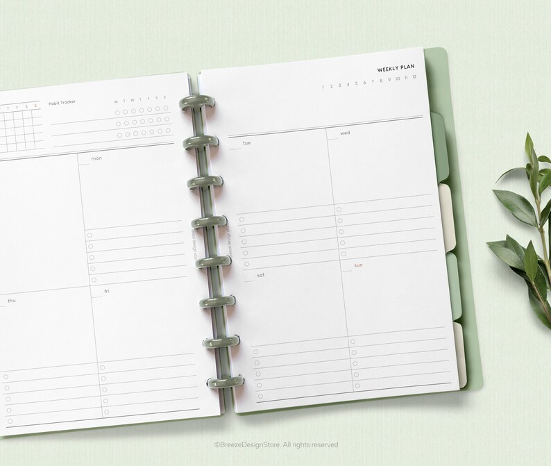 Undated Weekly Planner Printable Half Letter Weekly Printable, Week on ...