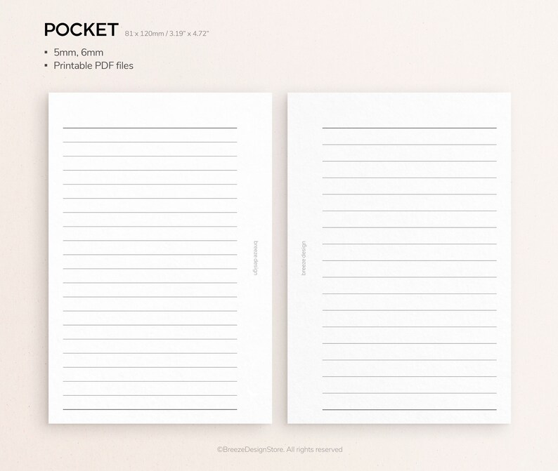 Lined Note Paper Printable | Pocket Lined Paper, Lined Notes, Writing ...