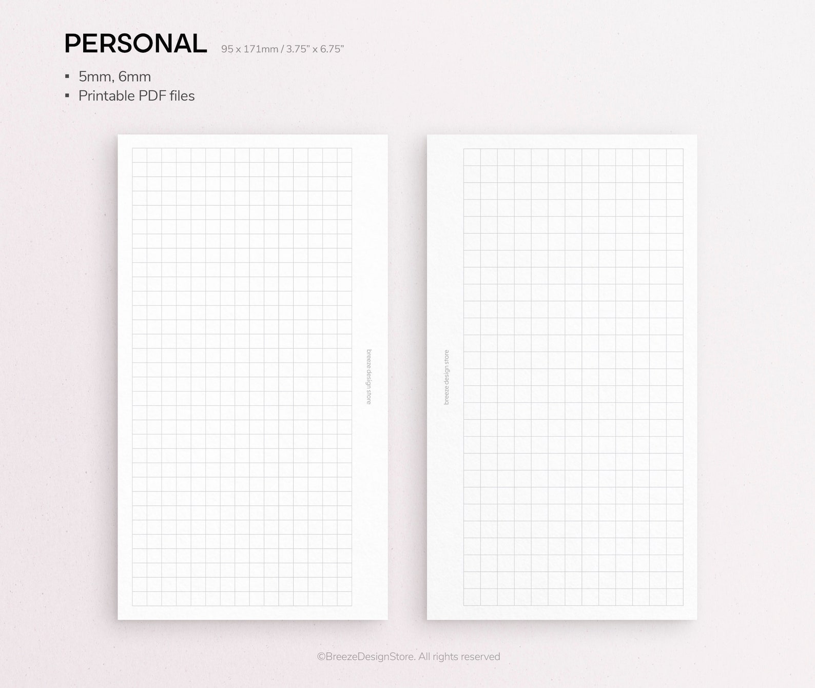 Grid Note Paper Printable Personal Grid Paper, Grid Notes, Writing ...