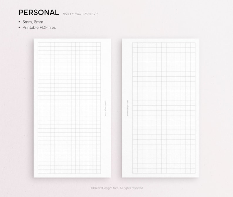 Grid Note Paper Printable Personal Grid Paper, Grid Notes, Writing ...