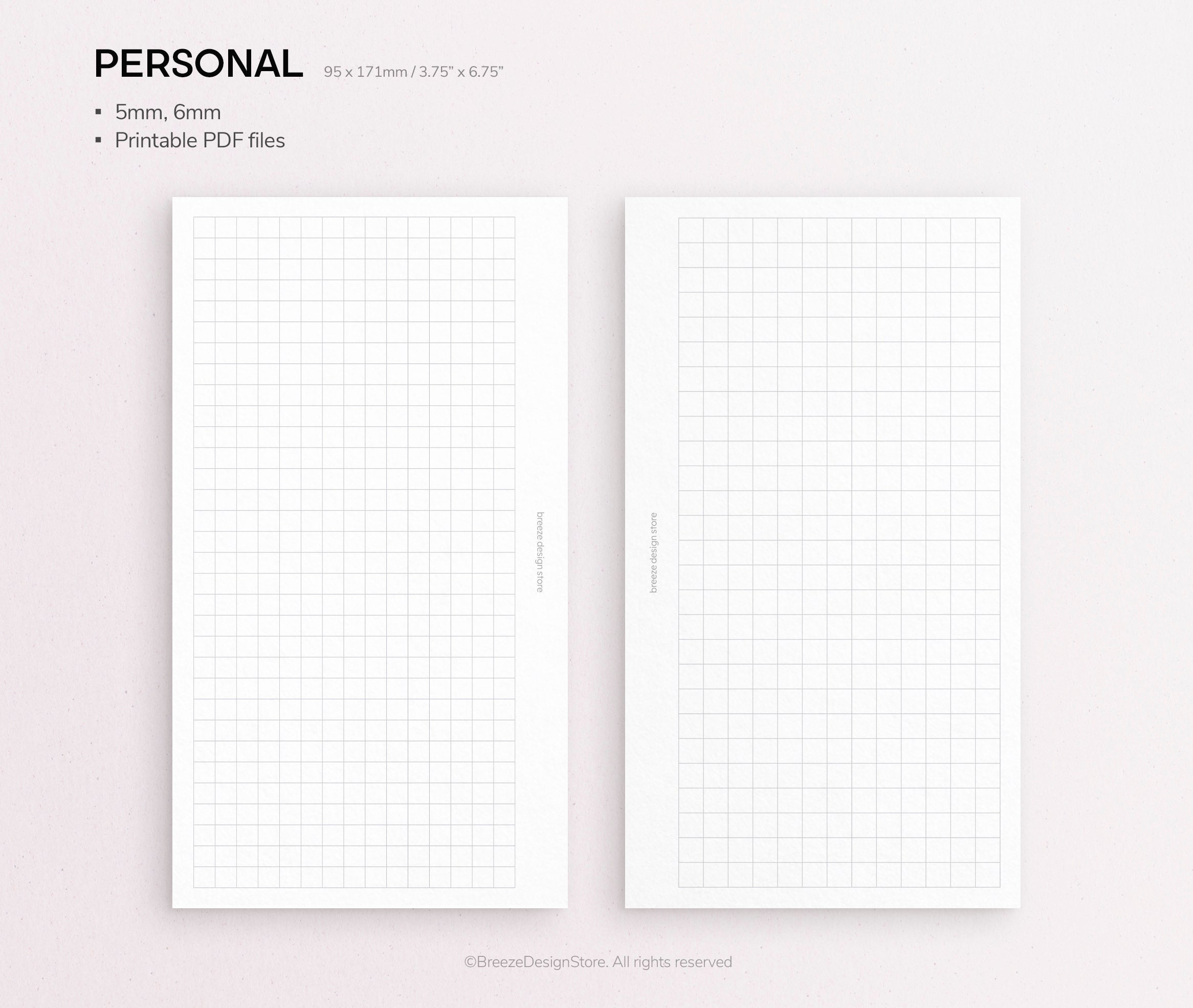 Grid Note Paper Printable Personal Grid Paper, Grid Notes, Writing ...