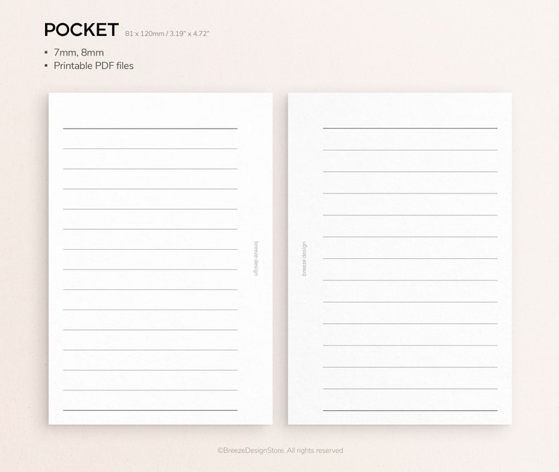 Lined Note Paper Printable | Pocket Lined Paper, Lined Notes, Writing ...