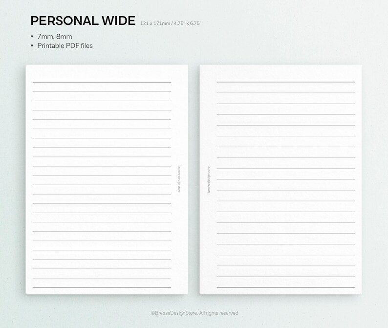 Lined Note Paper Printable | Personal Wide Lined Paper, Lined Notes ...