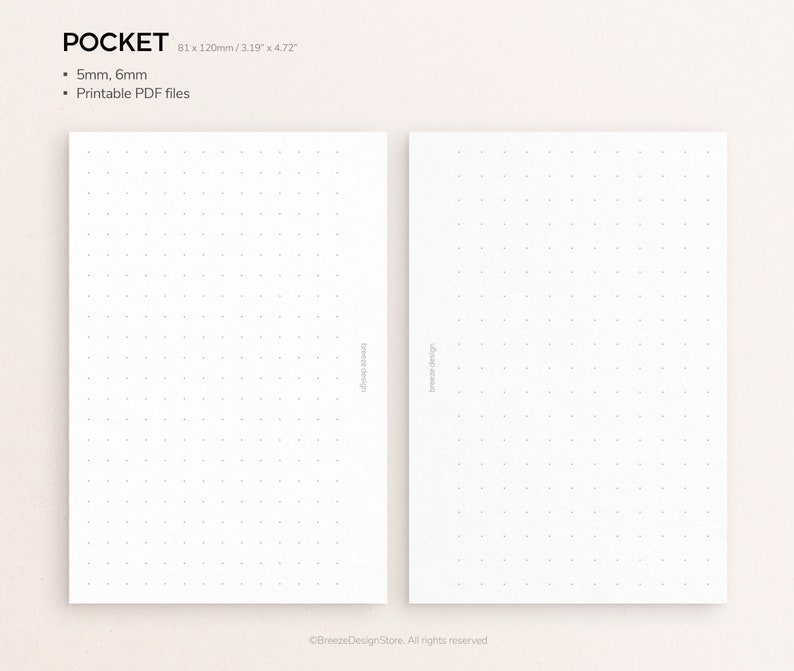 Dotted Note Paper Printable | Pocket Dotted Paper, Dotted Notes ...