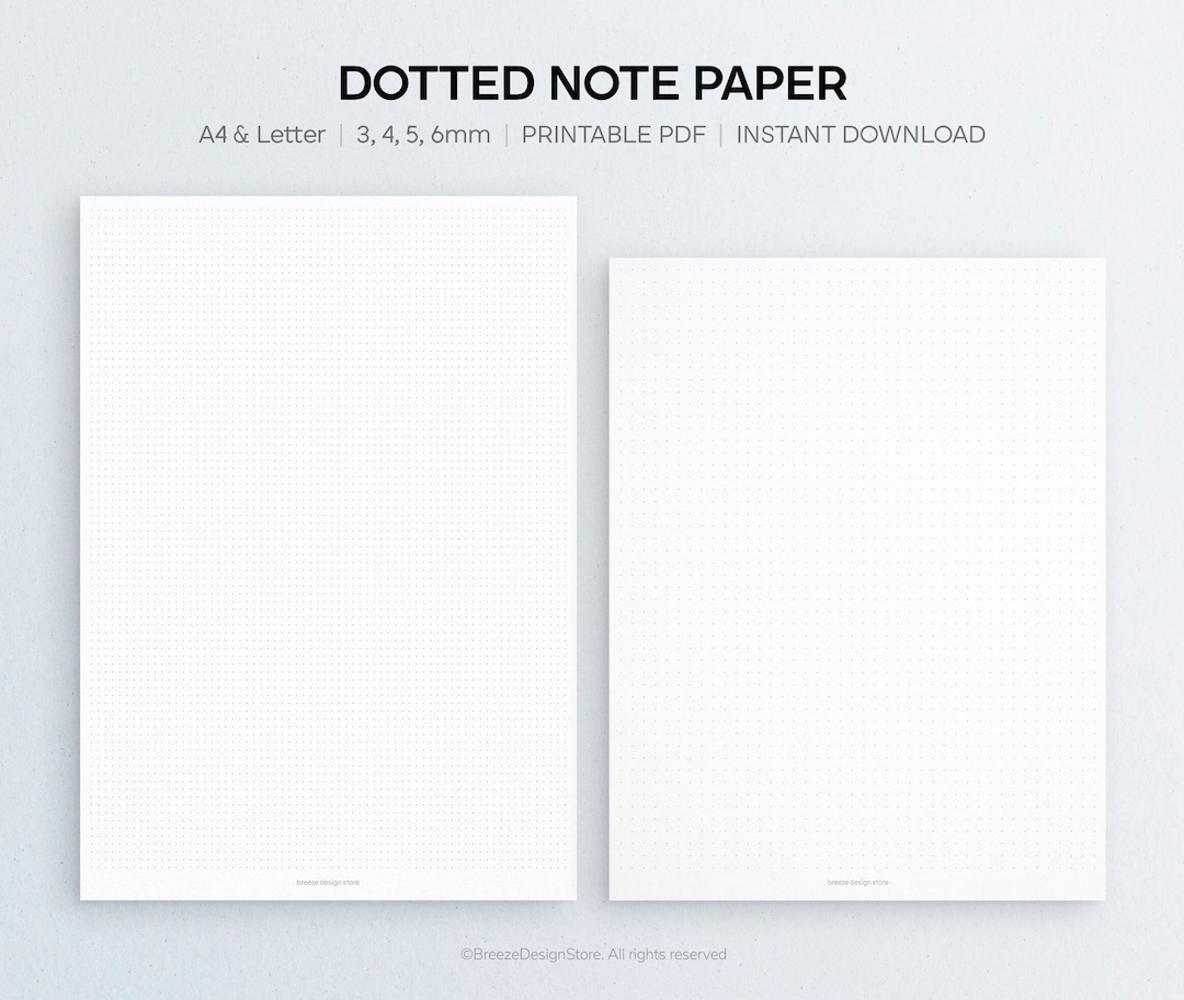 Dotted Note Paper Printable | A4&letter Dotted Paper, Dotted Notes ...