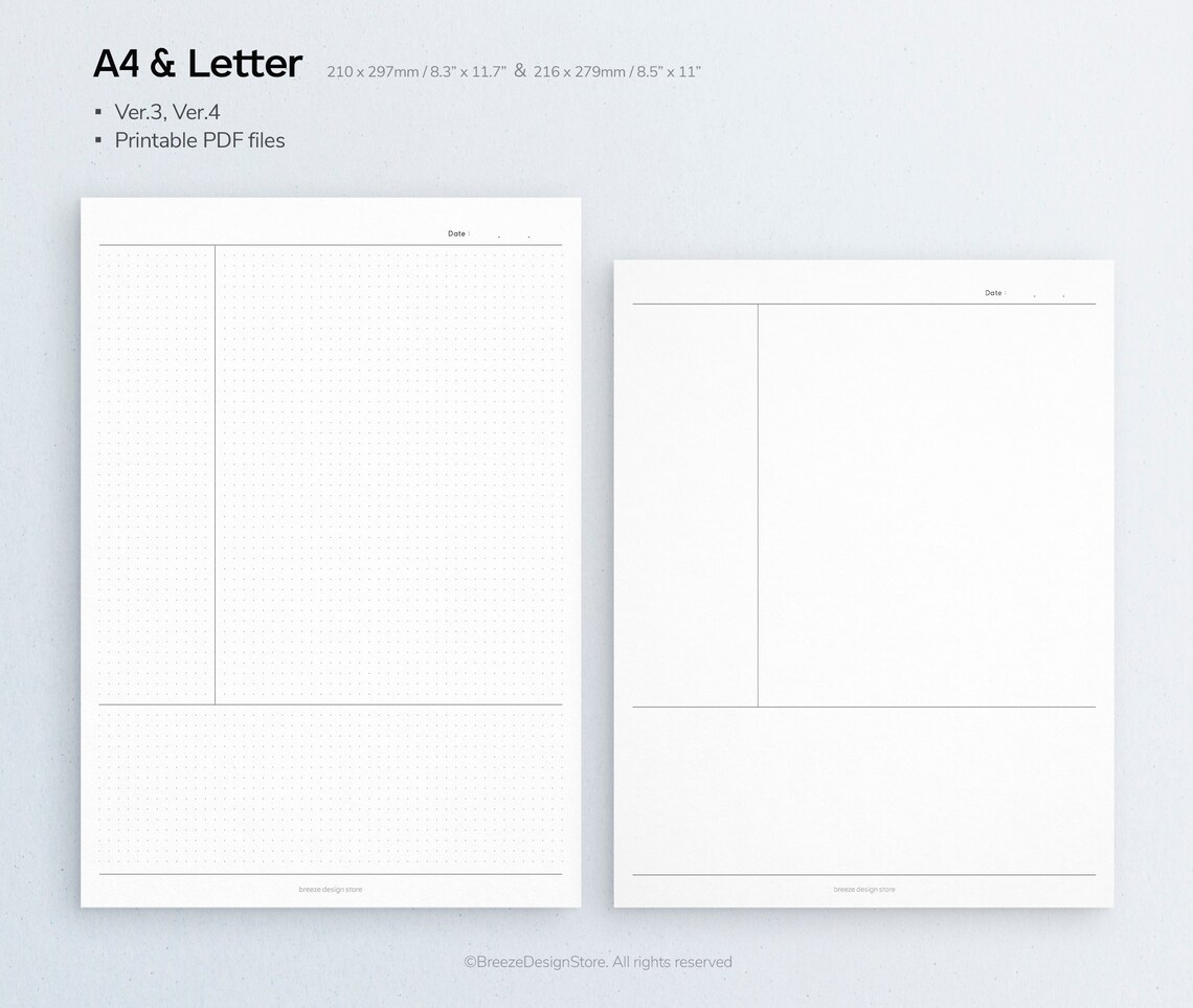 Cornell Note Paper Printable A4&letter Cornell Paper, Cornell Notes ...