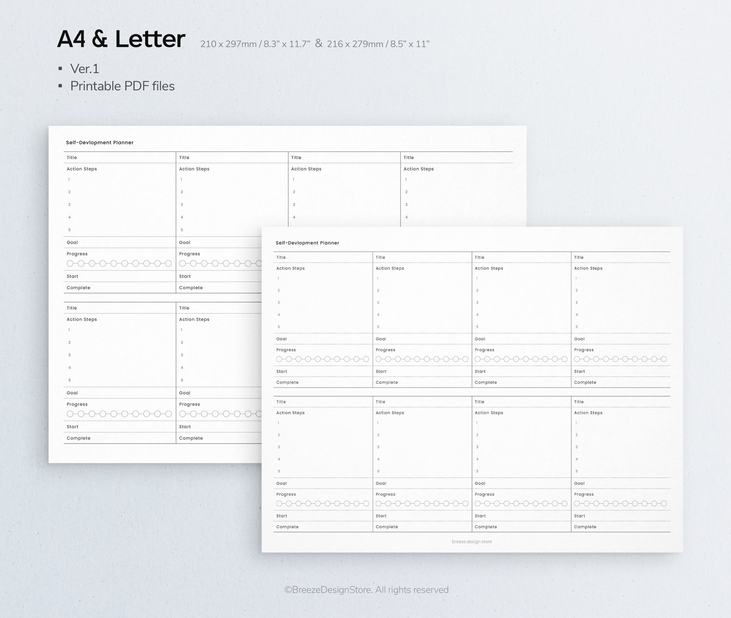 Self-development Planner Printable A4&letter Self-development Planner ...