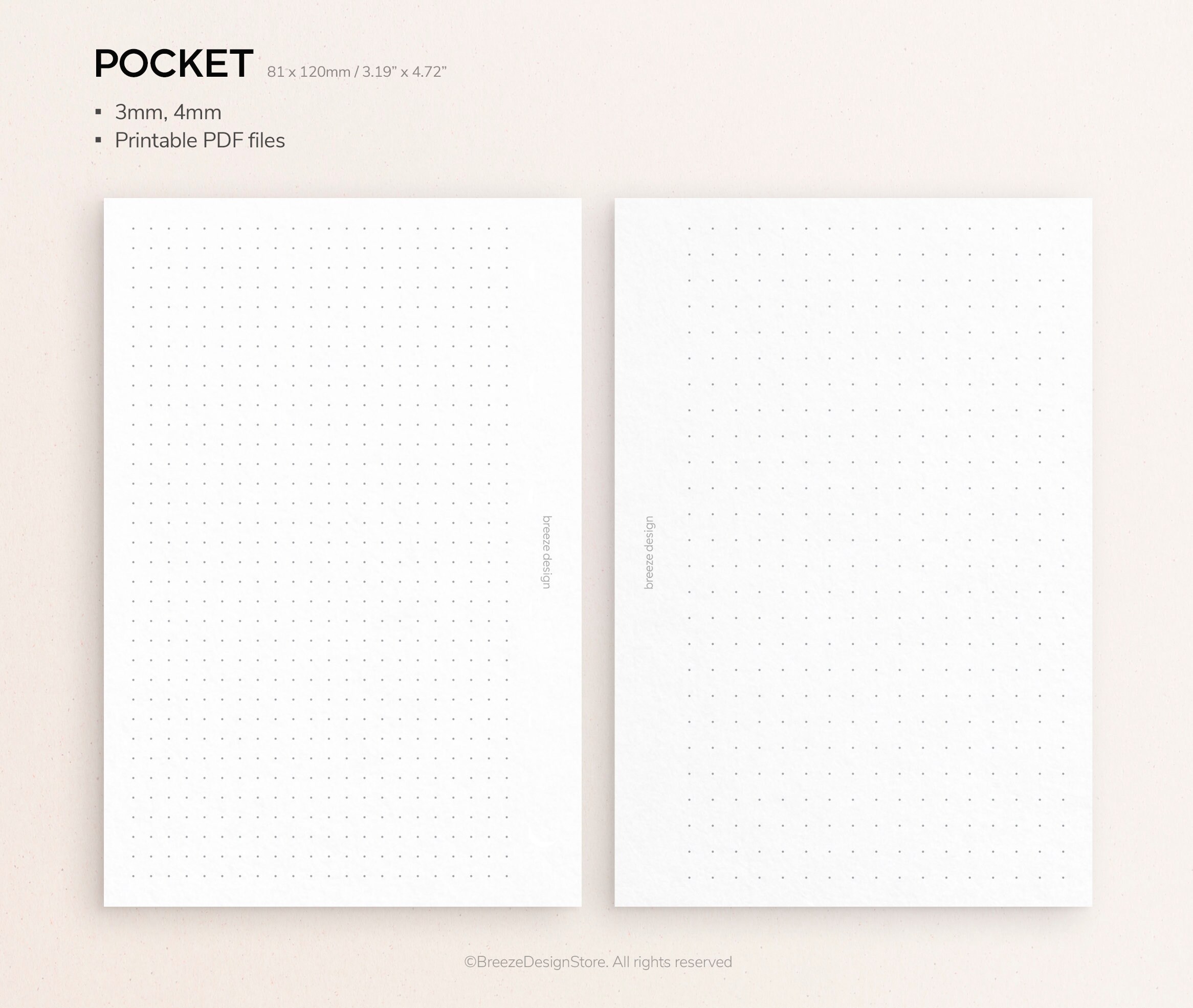 Dotted Note Paper Printable | Pocket Dotted Paper, Dotted Notes ...