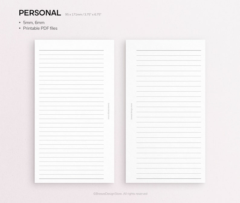 Lined Note Paper Printable | Personal Lined Paper, Lined Notes, Writing ...
