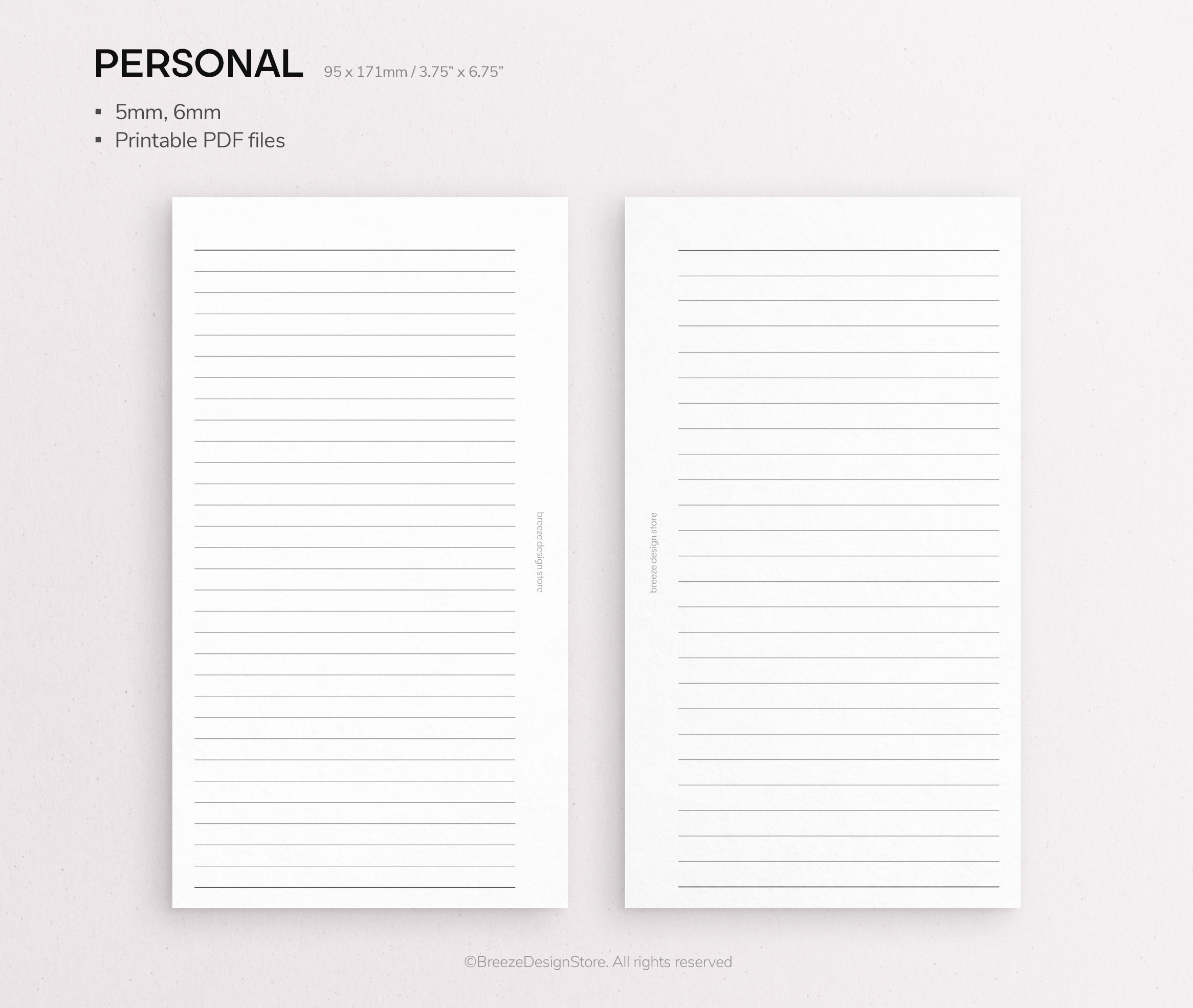 Lined Note Paper Printable | Personal Lined Paper, Lined Notes, Writing ...