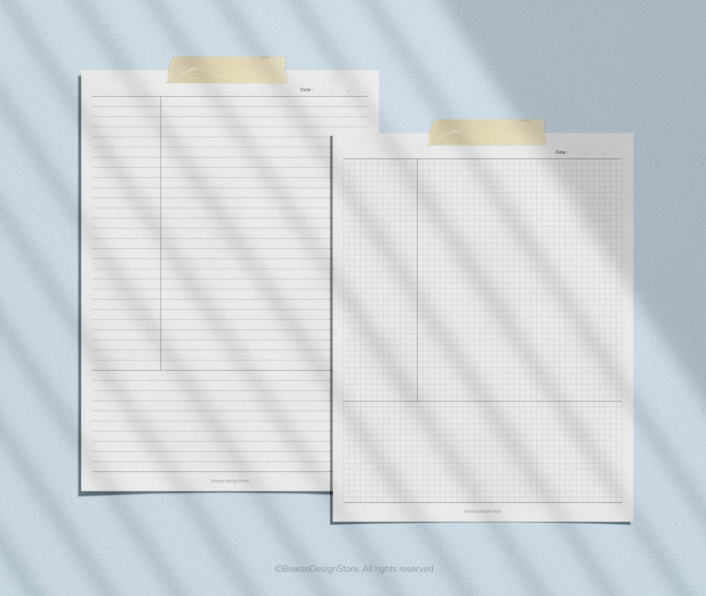 Cornell Note Paper Printable A4&letter Cornell Paper, Cornell Notes ...