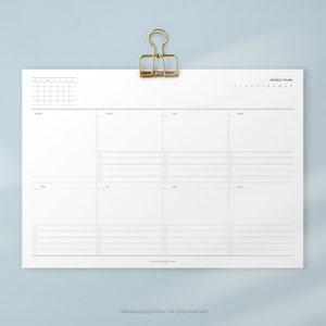 Undated Weekly Planner Printable A4 & Letter Weekly Printable, Week on ...