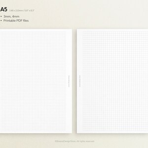 Grid Note Paper Printable | A5 Grid Paper, Grid Notes, Writing Paper ...