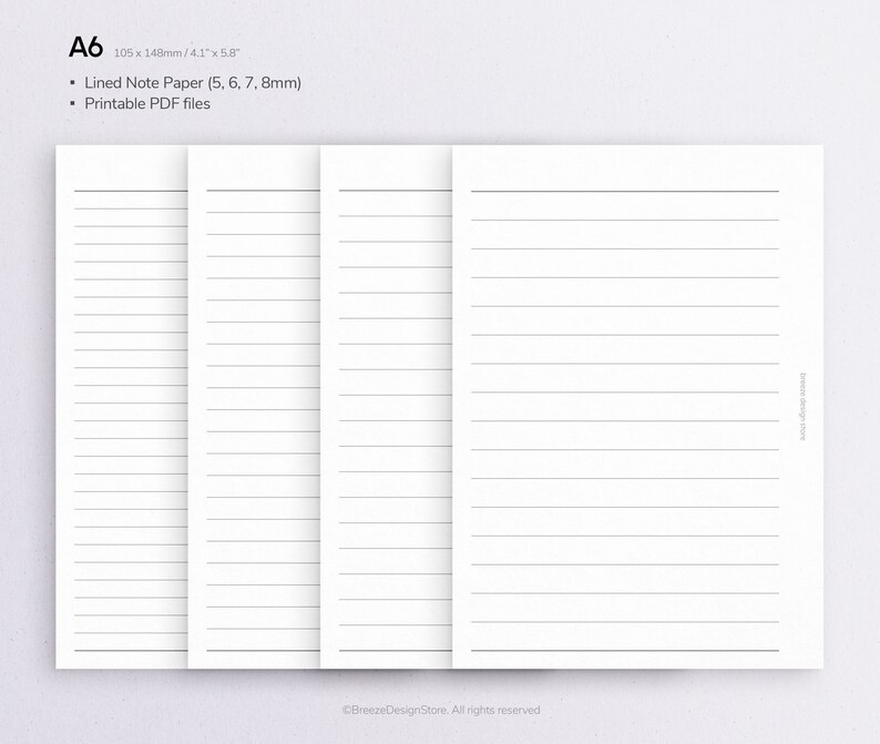 Note Paper Bundle Printable A6 Paper Bundle, Note Bundle, Writing Paper ...