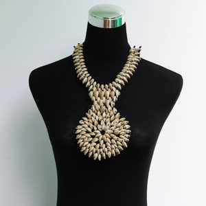 African Cowrie Shell Necklace, Fringe Sea Shell Necklace, African ...