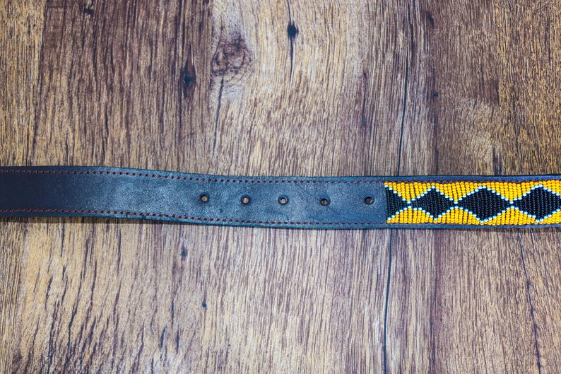 African Beaded Belt Leather Belt Handmade Belt Masai Beaded - Etsy