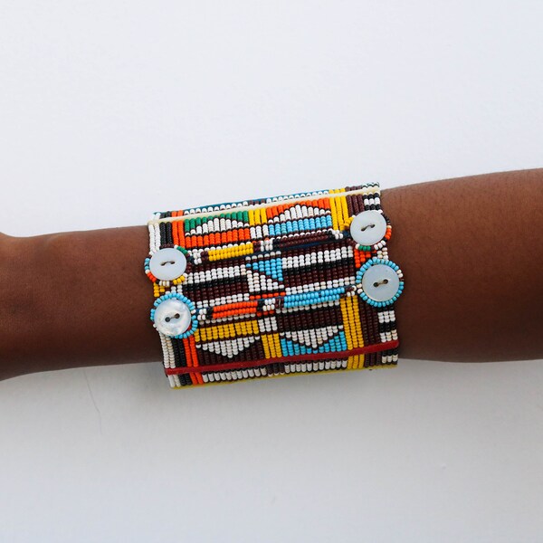 Beaded Cuff Bracelet - Etsy