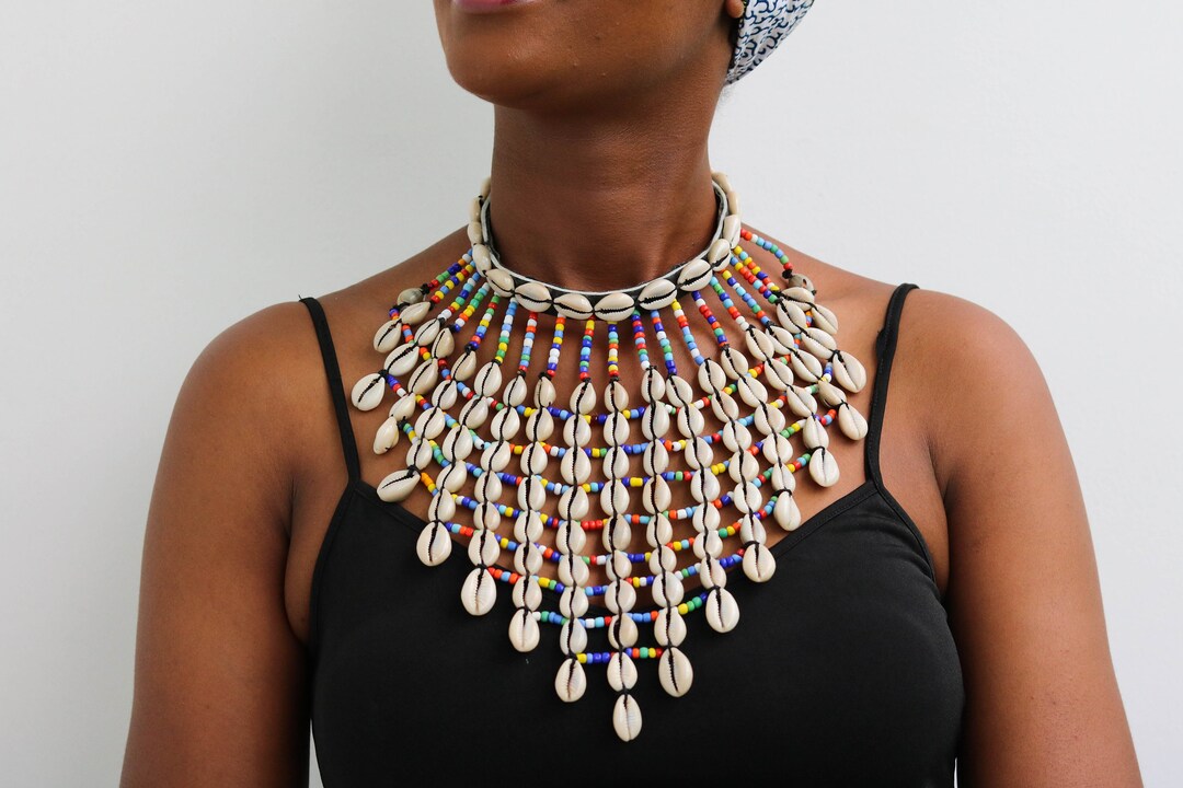 African Cowrie Shell Necklace Cowrie Shell Choker Necklace - Etsy