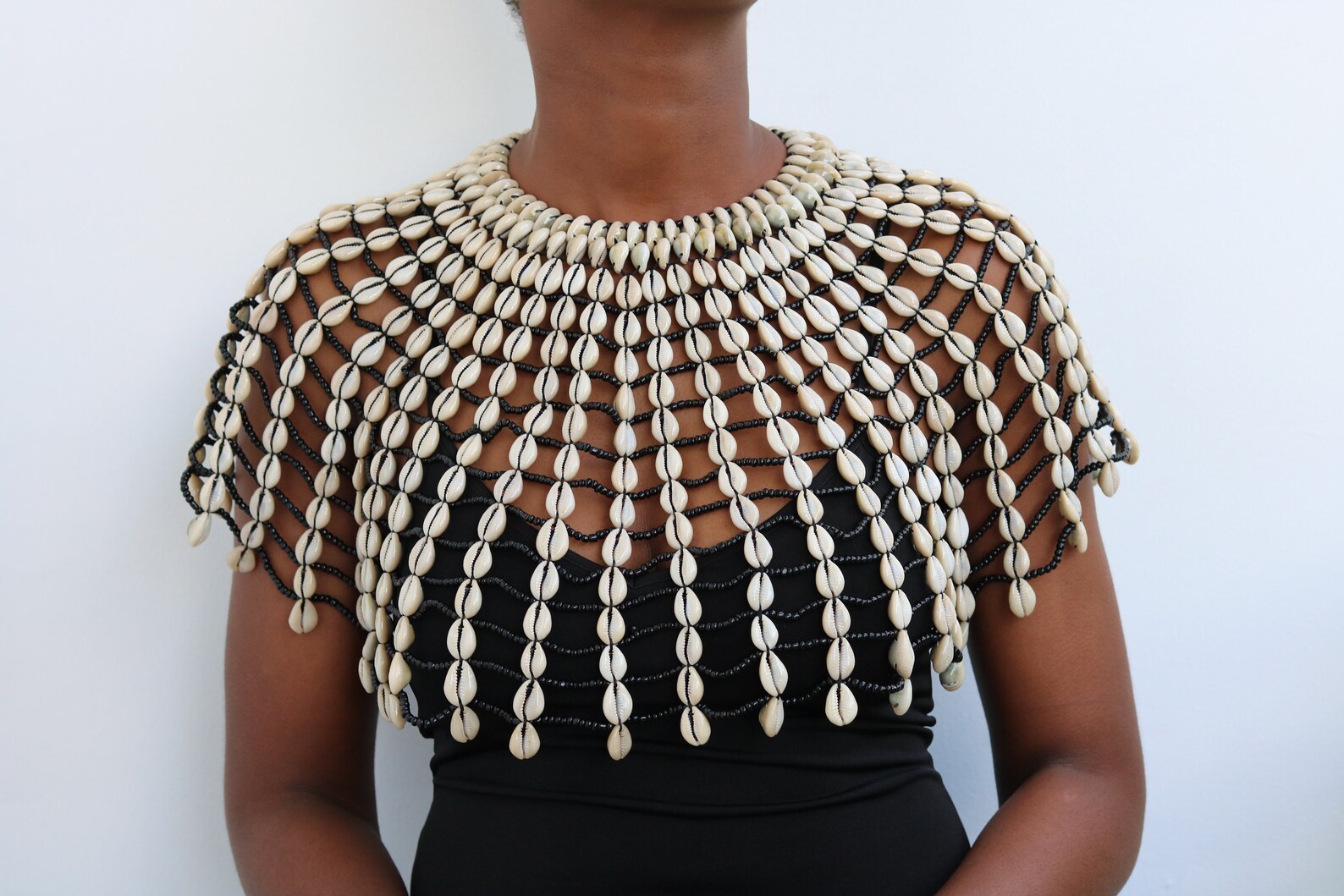 African Cowrie Necklace, Sea Shell Necklace, African Beaded Necklace ...